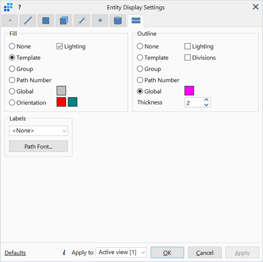 Entity Display Settings: Load Path Display